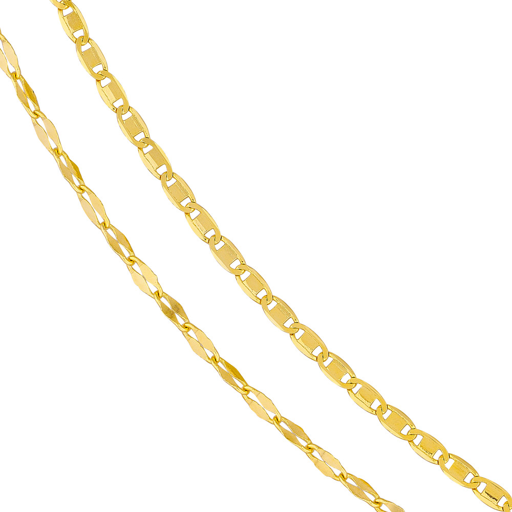 Valentino and Hammered Forzentina Layered Chain - Midas Chain