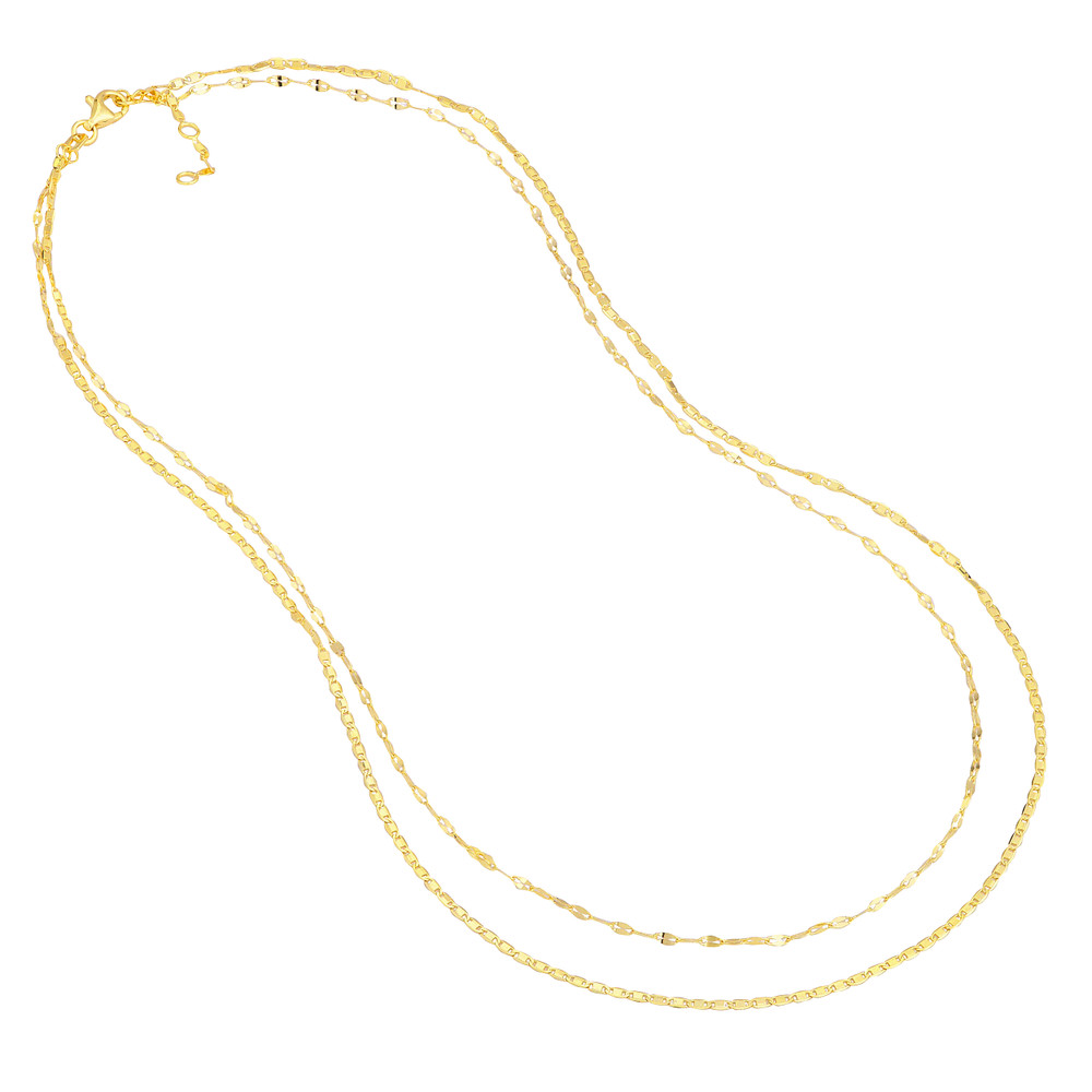 Valentino and Hammered Forzentina Layered Chain - Midas Chain
