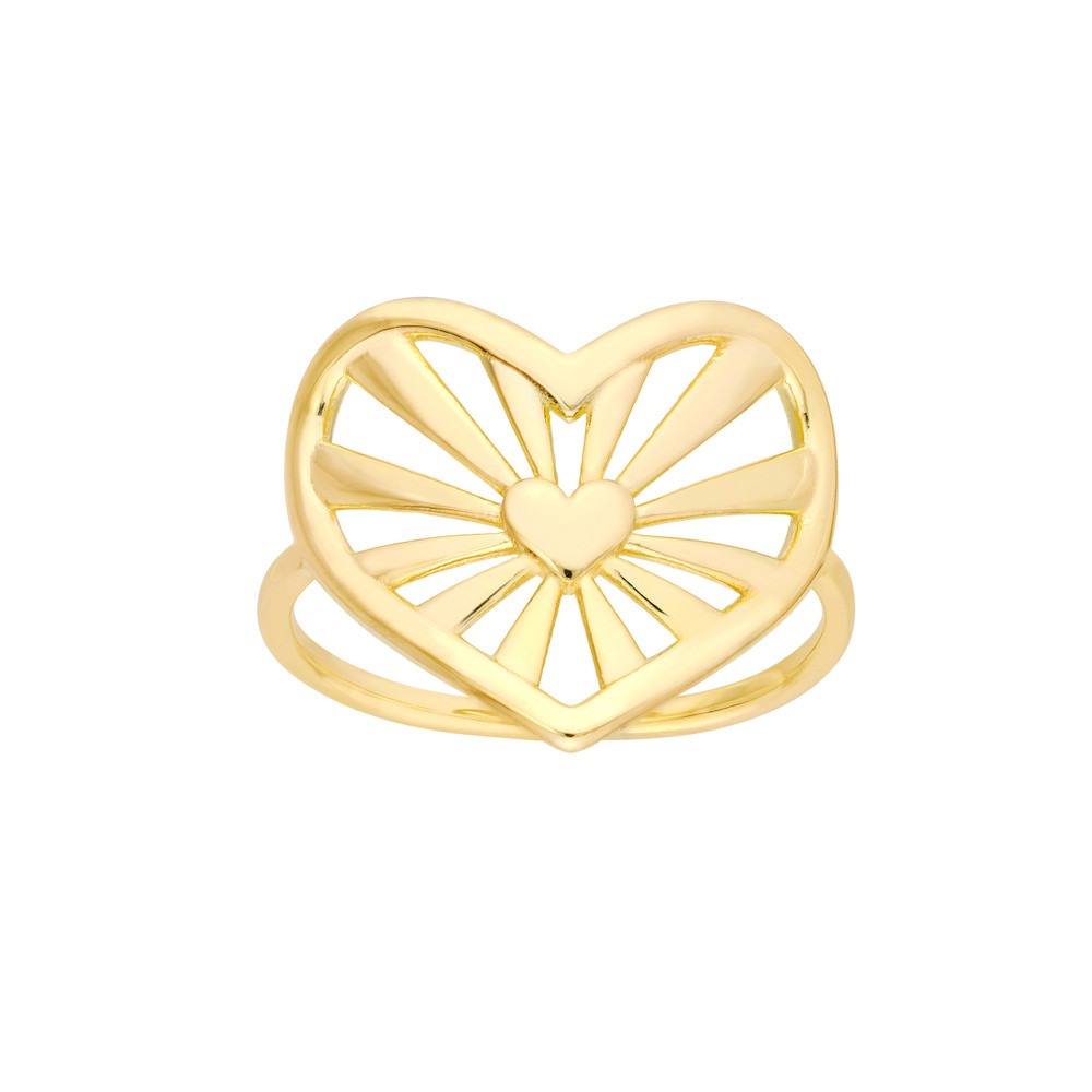 Open Center Heart Ring - Midas Chain