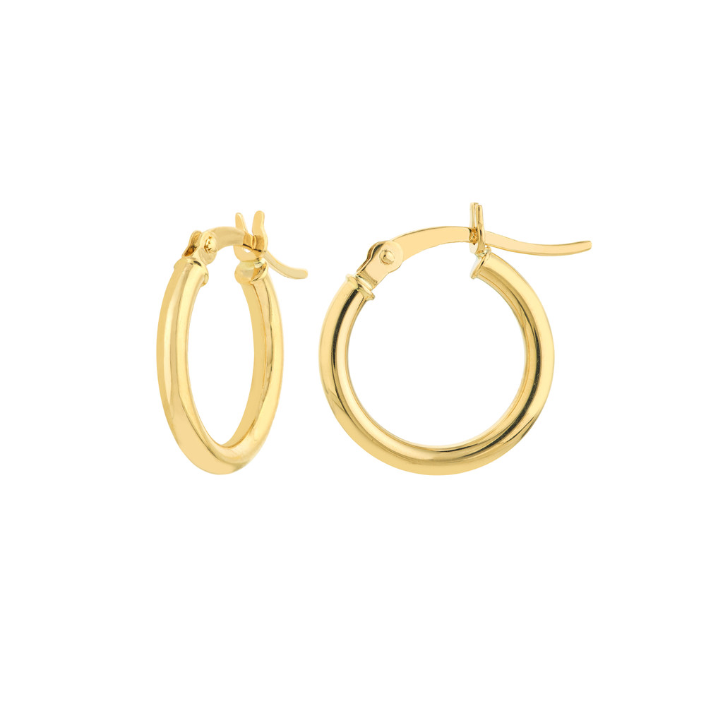 2mm x 15mm Polished Hoop Earrings - Midas Chain