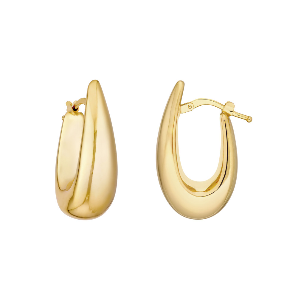 Graduated Oval Puff Mini Hoop Earrings - Midas Chain