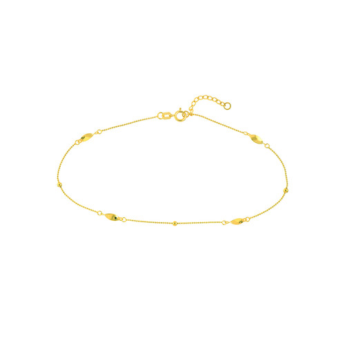 Mini Bead and Twist Adjustable Anklet - Midas Chain