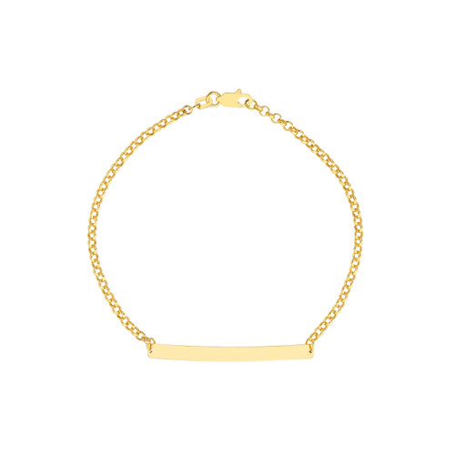 Engravable ID Bar Rolo Chain Bracelet - Midas Chain