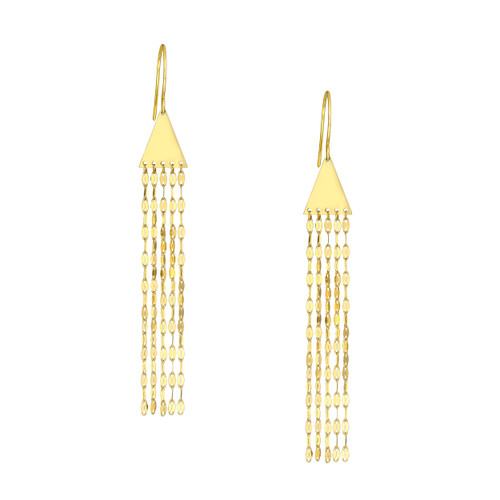 Triangle Hammered Forzentina Dangle Earrings - Midas Chain