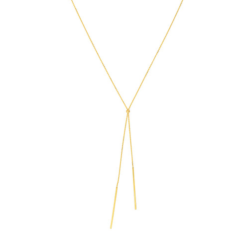 Double Staple Bar Lariat Necklace - Midas Chain
