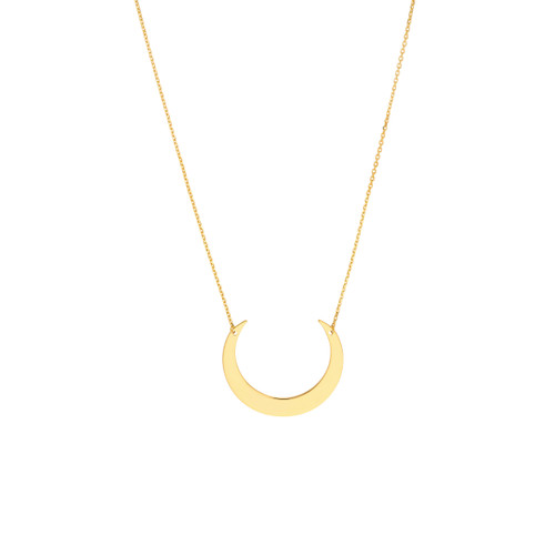 Upward Crescent Moon Pendant Necklace - Midas Chain