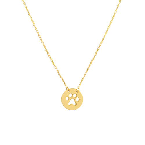 So You Cutout Paw Mini Disc Adj Necklace - Midas Chain