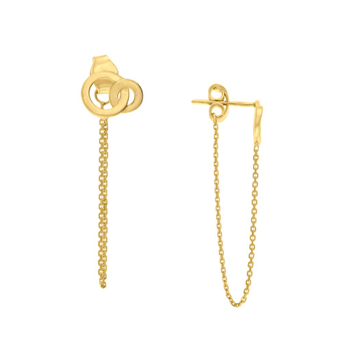 Front to Back Linked Circle Chain Earrings - Midas Chain