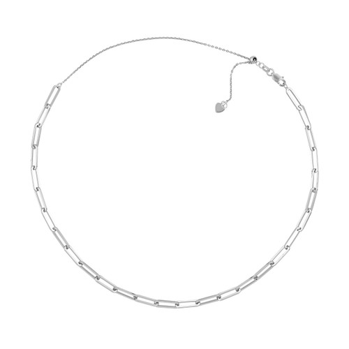 Sterling Silver Paper Clip Chain Adjustable Choker - Midas Chain