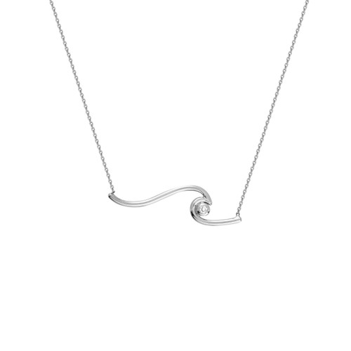 Wave Necklace with Diamond Accent - Midas Chain