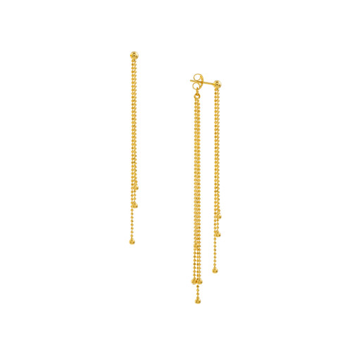 Front and Back Diamond-Cut Bead Earrings - Midas Chain