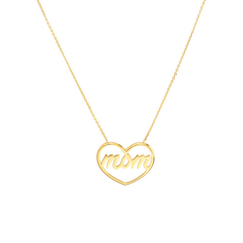 Script Mom in Open Heart Adjustable Necklace - Midas Chain