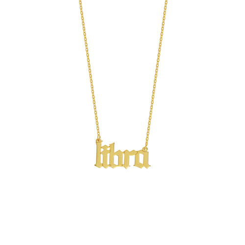 Gothic Libra Nameplate Necklace - Midas Chain