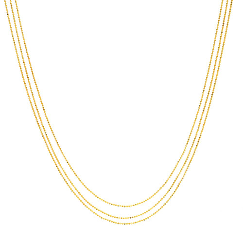 Triple Strand Bead Chain Adjustable Necklace - Midas Chain