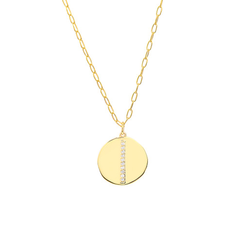 Diamond Organic Shape Medallion Necklace - Midas Chain