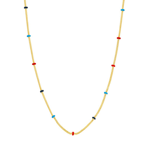 Tri-colored Enamel Bead Saturn Chain - Midas Chain