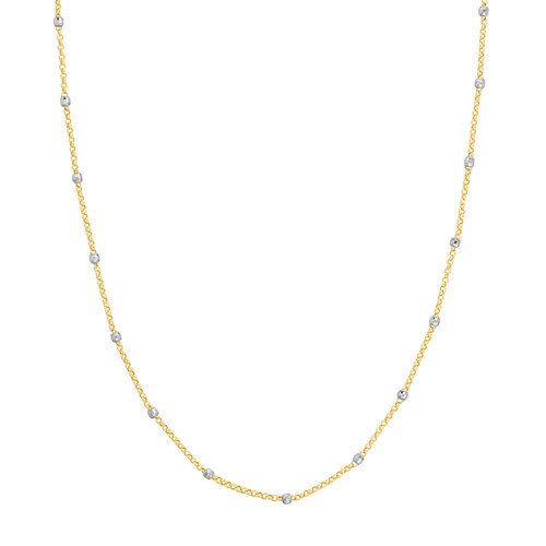 Two-Tone Disco Bead Rolo Chain Necklace - Midas Chain