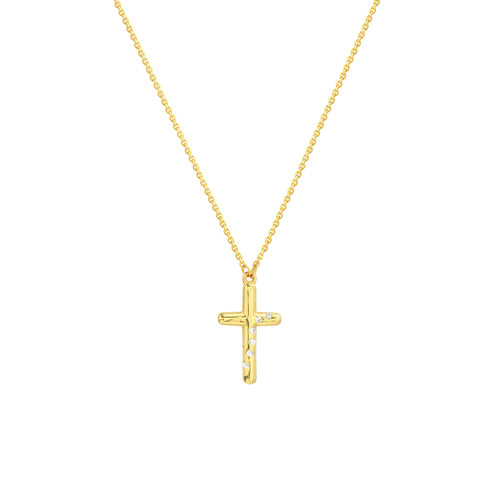 Diamond Scattered Cross Necklace - Midas Chain