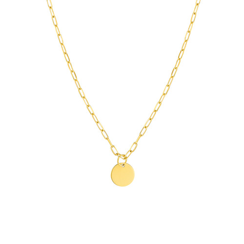 Dangle Disk Paper Clip Necklace - Midas Chain
