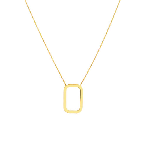 Rounded Rectangle Pendant Necklace - Midas Chain