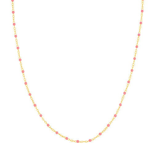 Baby Pink Enamel Bead Piatto Chain - Midas Chain