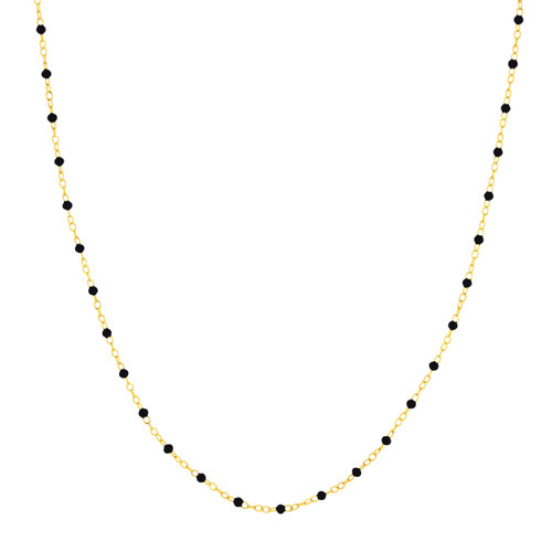 Black Enamel Bead Piatto Chain - Midas Chain