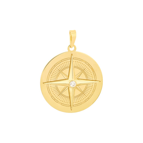 1/20tcw Diamond Compass Pendant - Midas Chain