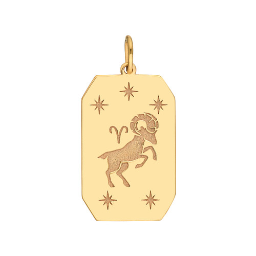 Aries Engraved Pendant - Midas Chain