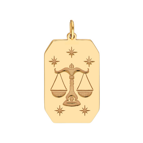 Libra Engraved Pendant - Midas Chain