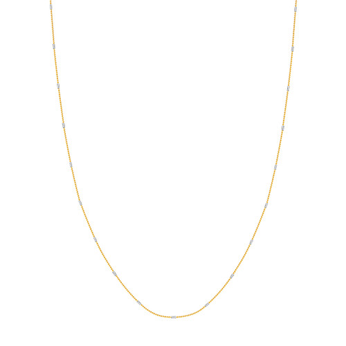0.95mm Two-Tone Barrel Saturn Chain with Lobster Lock - Midas Chain