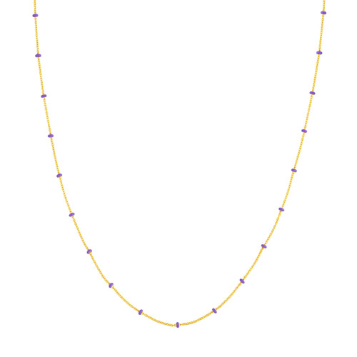 Lilac Enamel Bead Saturn Chain - Midas Chain
