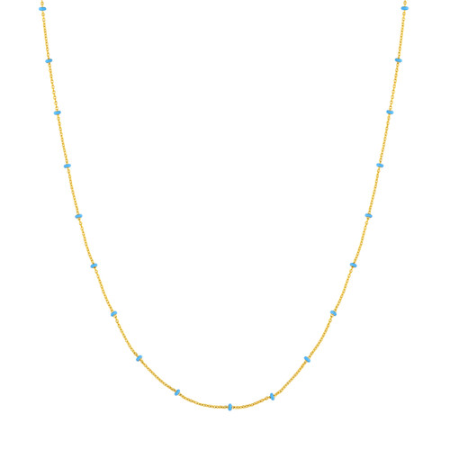 Baby Blue Enamel Bead Saturn Chain