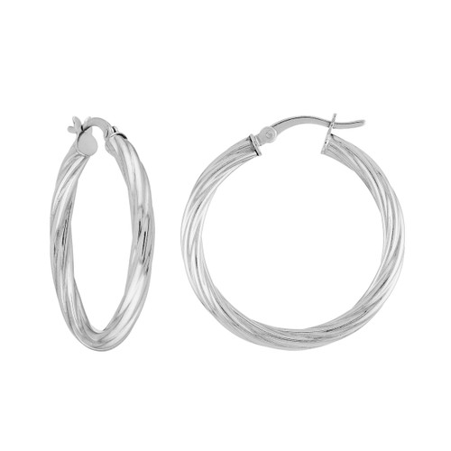 30mm High Polished Basic Twist Hoops - Midas Chain