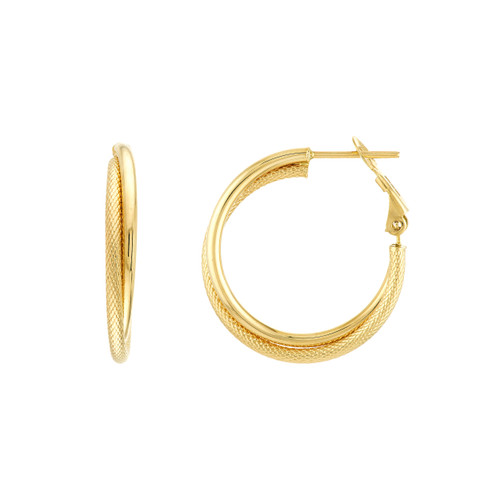Entwined Hoop Earrings with Omega Back - Midas Chain