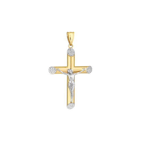 Round Tube Cross w/Crucifix and Slant DC Ends - Midas Chain