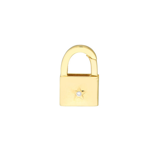 Padlock Shaped Push Lock with Diamond Star - Midas Chain