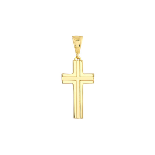 Small Polished Grooved Cross - Midas Chain