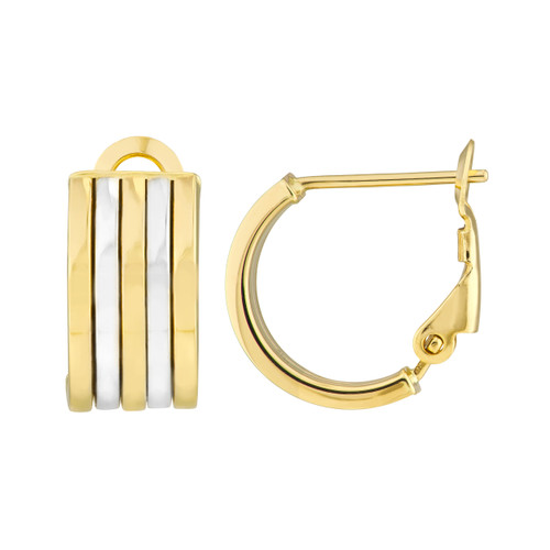 Two-Tone Five Row Omega Hoops - Midas Chain