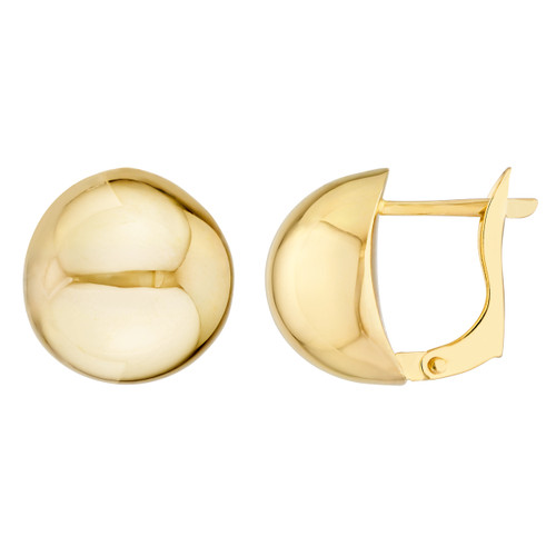Round Polished Button Omega Earrings - Midas Chain
