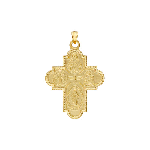 4 Way Double Sided Medal Cross Pendant - Midas Chain
