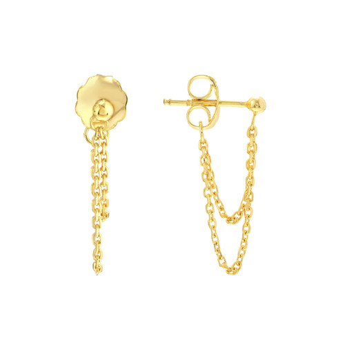 Draped Double Chain Front-to-Back Earrings - Midas Chain