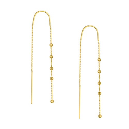 Bead Accent Threader Earrings - Midas Chain