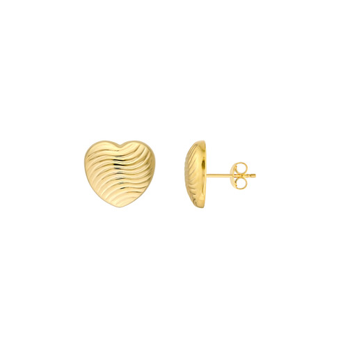 Heart Wave Pattern Stud Earrings - Midas Chain