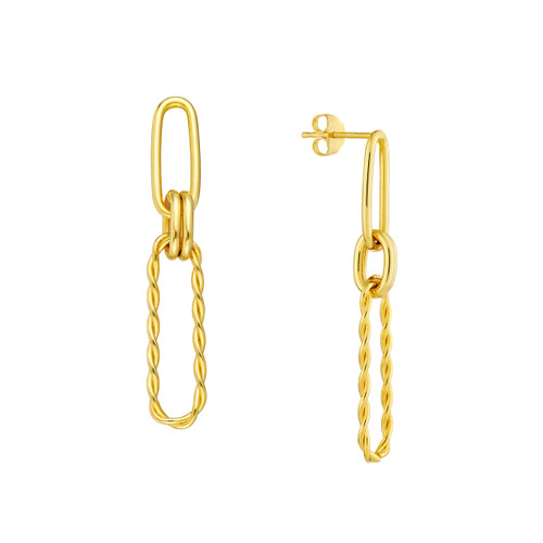 Polished and Twist Paper Clip Earrings - Midas Chain
