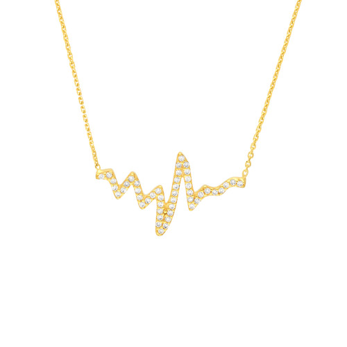 CZ Heartbeat Adjustable Necklace - Midas Chain