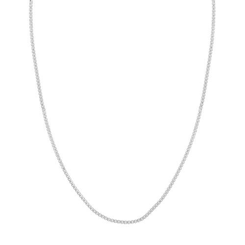 Sterling Silver 2.1mm Round Box Chain with Pear Lobster Lock - Midas Chain