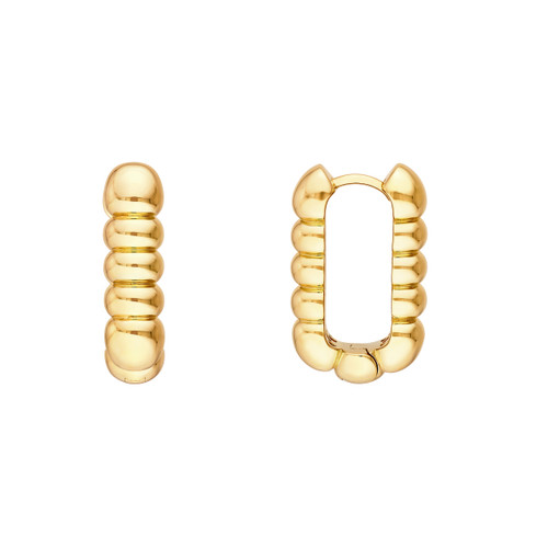 Textured Rectangular Hoops - Midas Chain