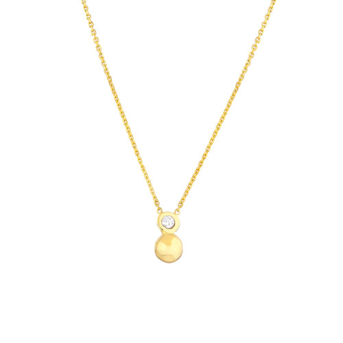 Diamond Bezel Bead Necklace - Midas Chain