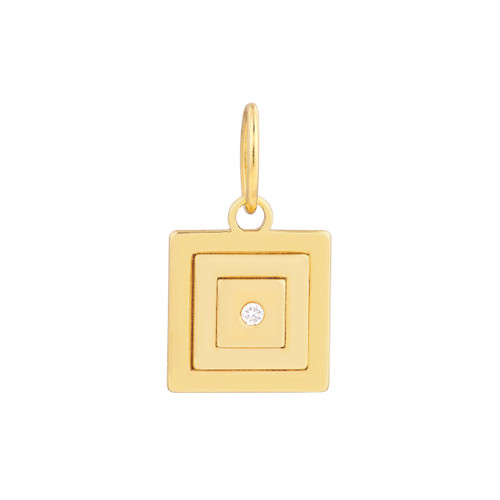 1.5pt Diamond Square Stacked Pendant - Midas Chain