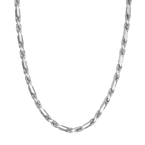 Sterling Silver 5.80mm D/C Figarope Milano Chain - Midas Chain